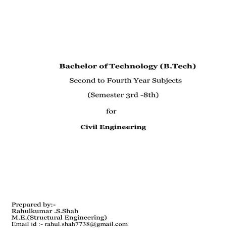 Best civil engg subjects for 2nd to 4th year | PDF