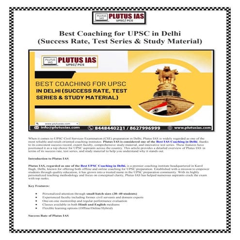 Best Coaching for UPSC in Delhi (Success Rate, Test Series & Study ...