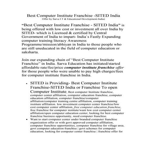 Computer education franchise | DOC