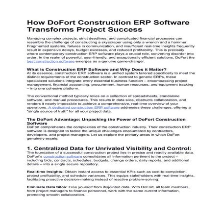 Best Construction ERP Software in UAE - Construction Management Software | DOCX