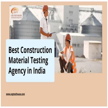 Best Construction Material Testing Agency in India | PPTX