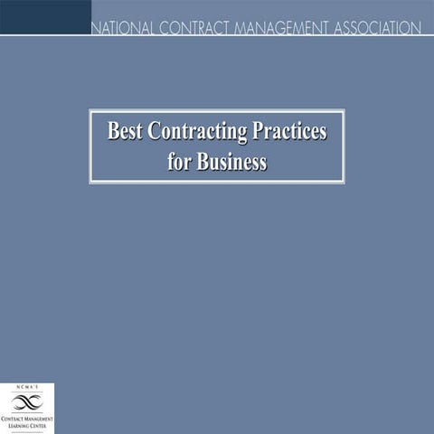 Best Contracting Practices for Business.ppt | Business Administration ...