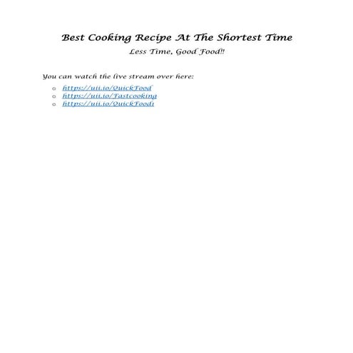 Best cooking recipe at the shortest time | PDF