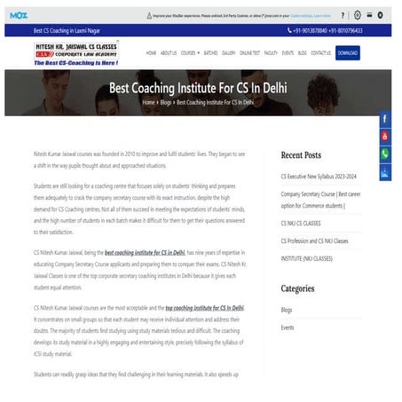 The Benefits of Taking CS Classes in Delhi | PPT