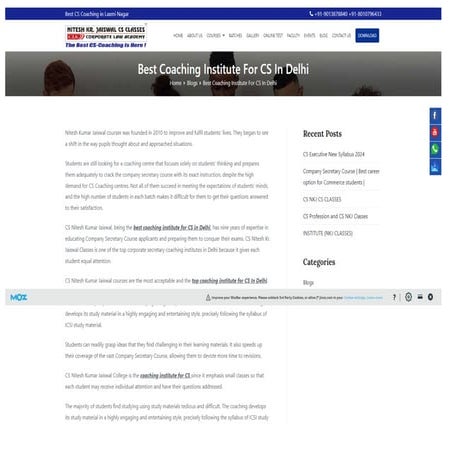 How to Choose the Best CS Classes in Delhi | PPT