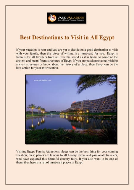 Top Tourist Attractions In Egypt | PPT