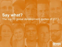The Best Global Development Quotes of 2012 | PPT