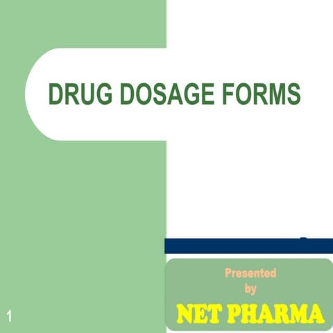 Types of Dosage Forms in pharmaceutics (route of administration) | PPTX