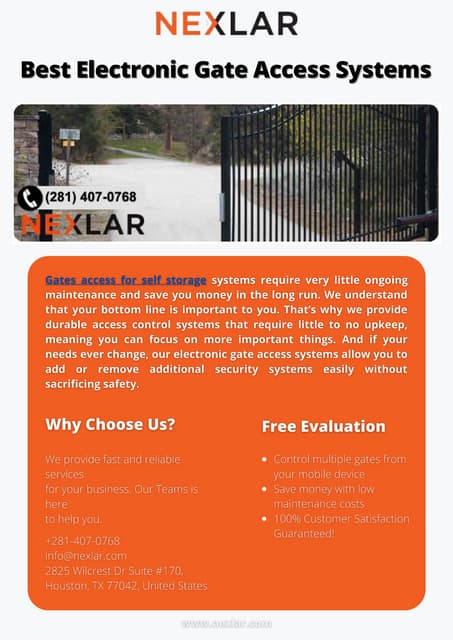 Install the Best Gates Access for self-storage | PDF