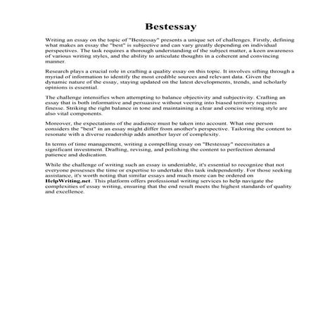 Bestessay. BestEssayTips.com Review: Scored 5.2/10 - Studydemic | PDF