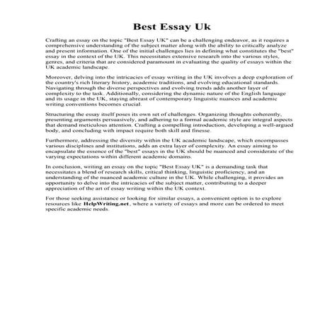 Best Essay Uk.pdfBest Essay Uk. College Essay Examples - 13 in PDF ...
