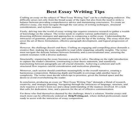 Best Essay Writing Tips | PDF | Dental Health | Diseases and Conditions