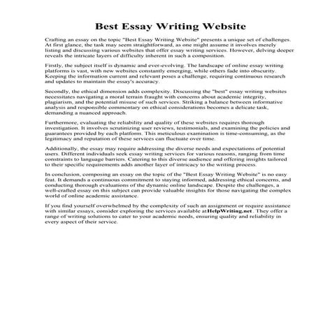 Best Essay Writing Website | PDF