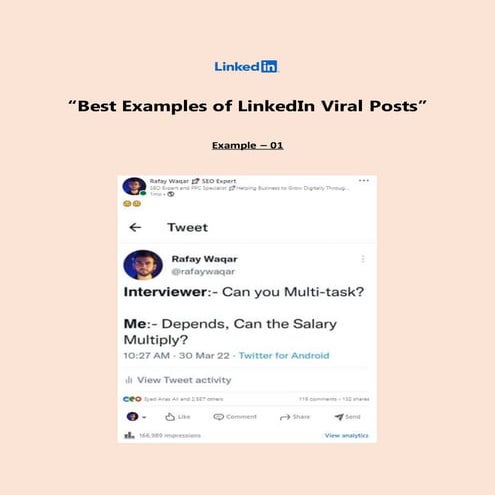 Best Examples of LinkedIn Viral Posts.docx | Social Networking | Internet