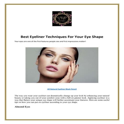 Best Eyeliner Techniques For Your Eye Shape Pdf