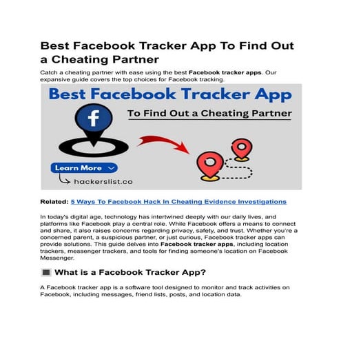 6 Tech Hacks to Catch a Cheating Partner | PDF