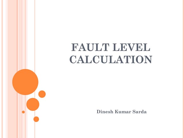 Fault level calculations | PPT