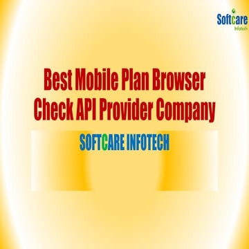 Best Fetch Plan API Provider Company - Softcare Infotech.pptx