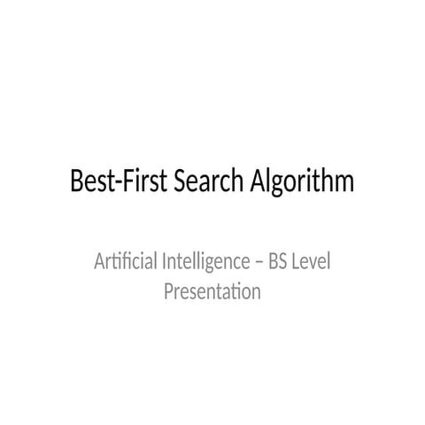 I.BEST FIRST SEARCH IN AI | PDF