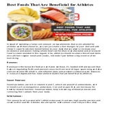 Best foods that are beneficial for athletes