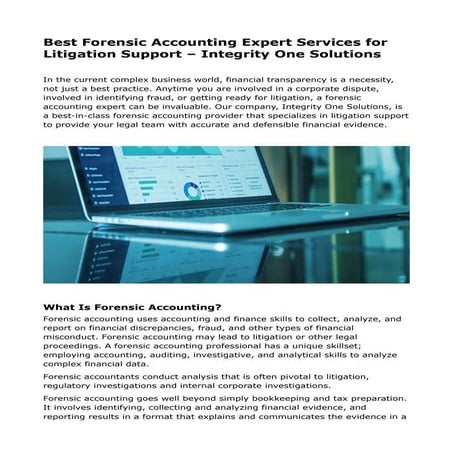 Best Forensic Accounting Expert Services for Litigation Support - Integrity One Solutions.docx