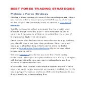 BEST FOREX TRADING STRATEGIES | PDF