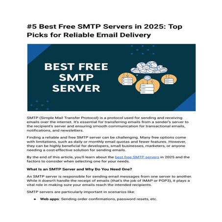 Best Free SMTP Servers Providers in 2025 | PDF