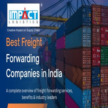 Best Freight Forwarding Companies in India | Global Logistics & Supply ...