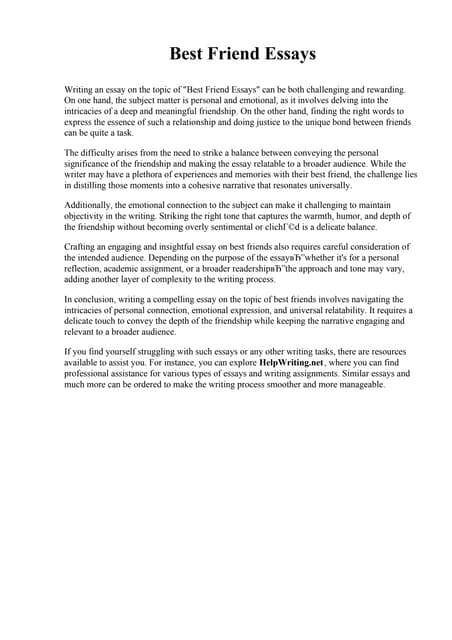 Essay My Best Friend | PDF