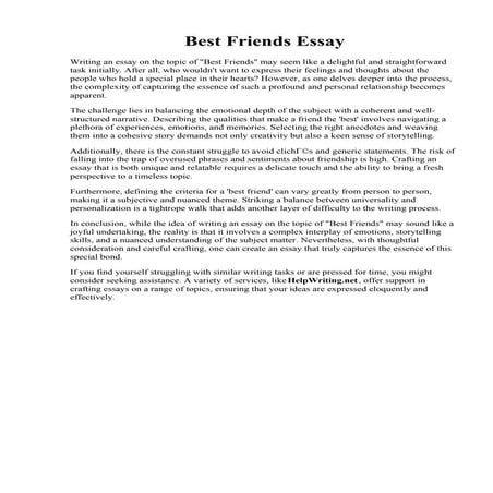 Best Friends Essay | PDF