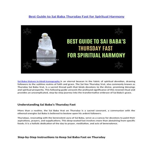 Best Guide to Sai Baba's Thursday Fast for Spiritual Harmony.ppt