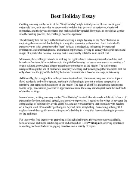 Descriptive Essay Examples About A Person | PDF