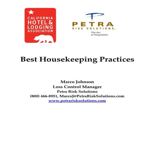 Best housekeeping practices | PDF