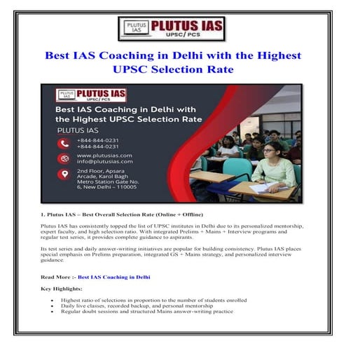 Best IAS Coaching in Delhi with the Highest UPSC Selection.pdf