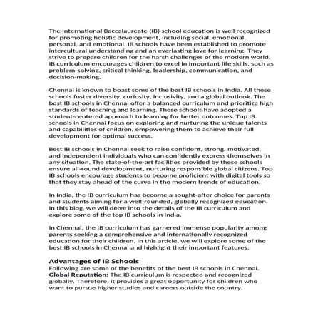 8 Best IB Schools in Chennai With Fees, Admissions, Reviews 2025-2026 ...