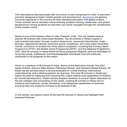 13 Best IB Schools in Noida With Fees, Admissions, Reviews 2025-2026 ...