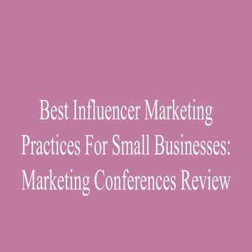 Best Influencer Marketing Practices For Small Businesses: Marketing ...