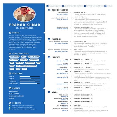 Best iOS developer resume | PDF