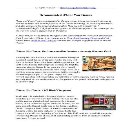 Best iphone war games | DOC