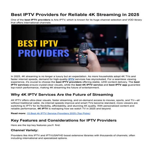 Best IPTV Providers for Reliable 4K Streaming in 2025.pdf