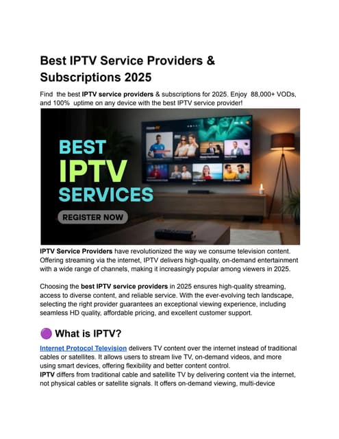 11 Best IPTV Service Provider - Premium Streaming Worldwide.pdf
