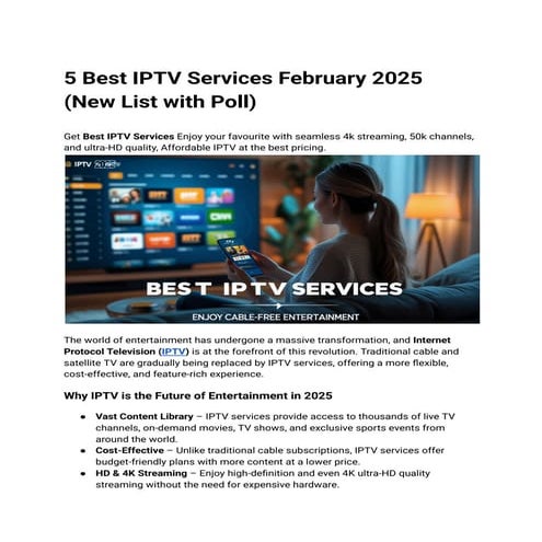5 Best IPTV Services February 2025 (New List with Poll) | PDF