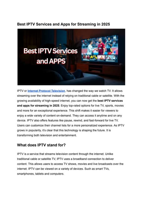 Top IPTV Service Providers in the USA for 2024: Freegotv and TereaTV | PPT