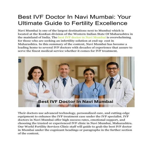 Best IVF Doctor In Navi Mumbai_ Your Ultimate Guide to Fertility ...