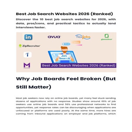 Best Job Search Websites 2026 - (Ranked) | PDF