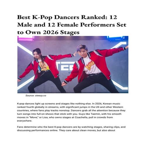 Best K-Pop Dancers Ranked_ 12 Male and 12 Female Performers Set to Own ...