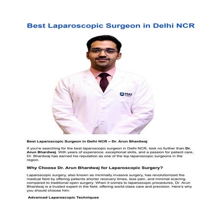 Best laparoscopic surgeon in delhi ncr | PDF