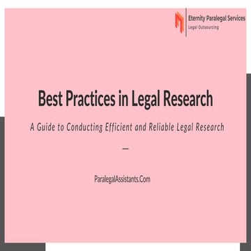 What are the Best Practices in Legal Research? | PDF
