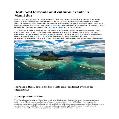 Best local festivals and cultural events in Mauritius | PDF