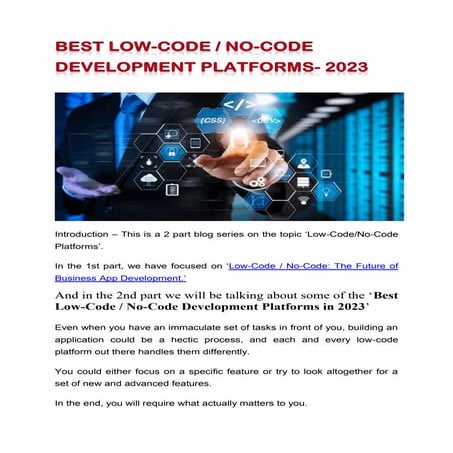 Best Low No-Code Development Platforms- 2023.pdf
